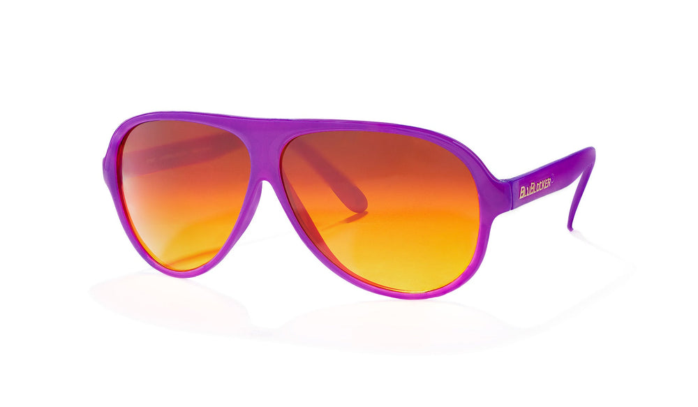 BluBlocker Original Aviator Sunglasses with Purple Frame and Amber Len