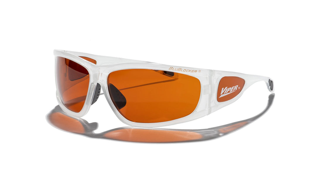 BluBlocker Viper Sunglasses with Frost Frame and Amber Lens