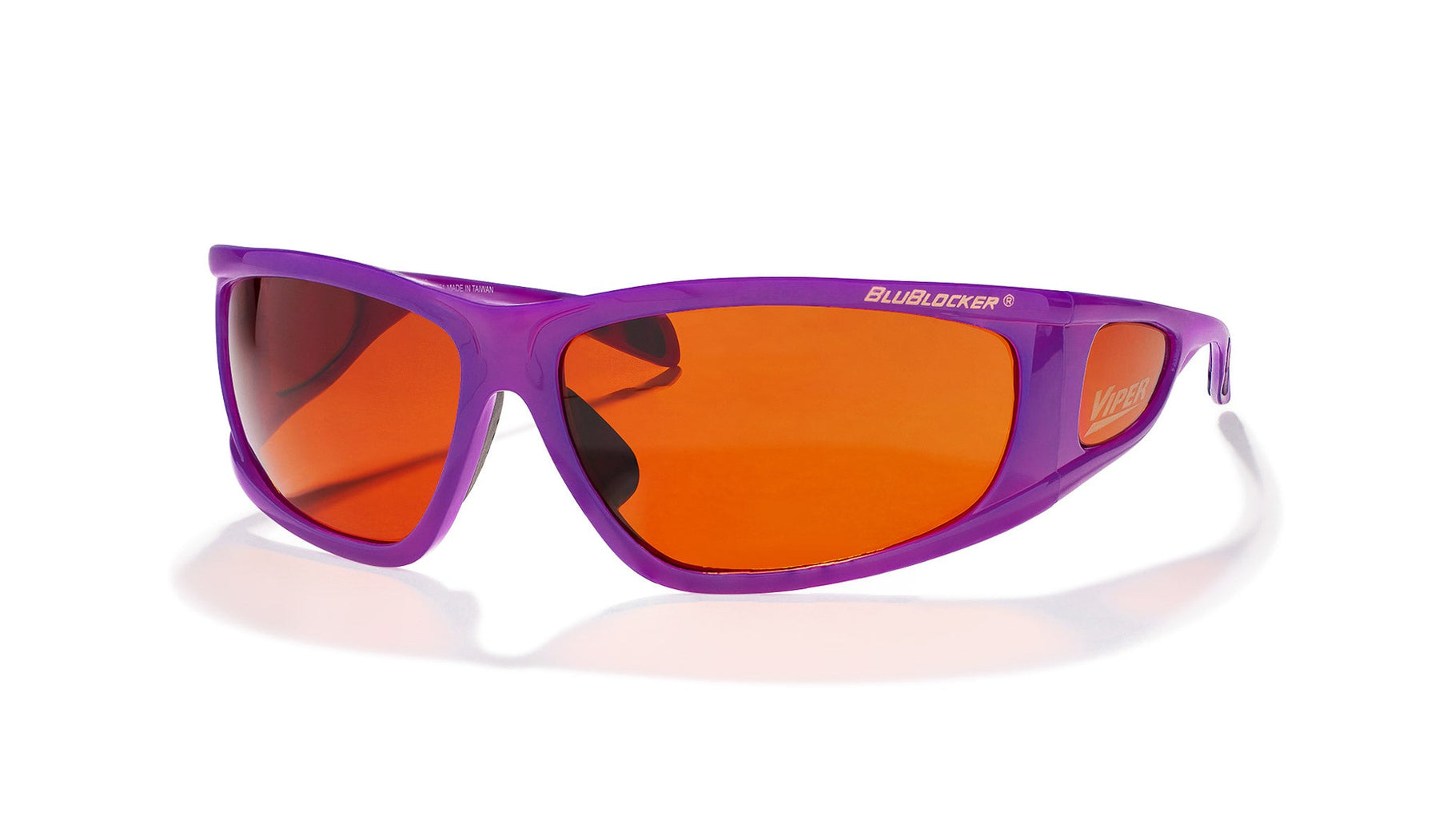BluBlocker Viper Sunglasses with Purple Frame and Amber Lens