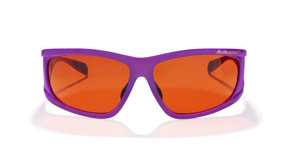 BluBlocker Viper Sunglasses with Purple Frame and Amber Lens